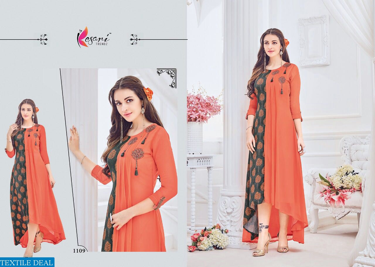 kesari beleza vol-2 Wholesale long Fancy kurtis - textiledeal.in