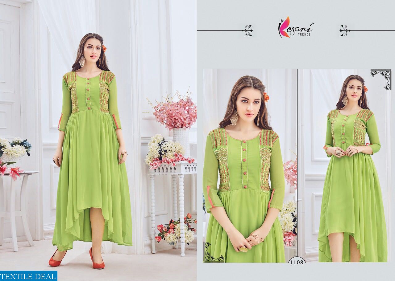 kesari beleza vol-2 Wholesale long Fancy kurtis - textiledeal.in